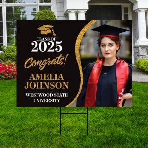 Personalized Graduation Yard Sign 2025 With Photo, Graduate Picture ...
