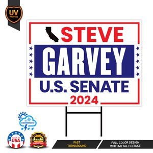Steve Garvey US Senate Yard Sign Coroplast US Senate Election ...