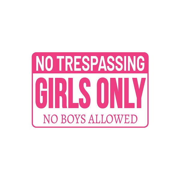 Girls Only Sign - Etsy