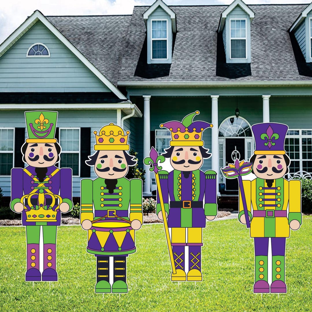 Mardi Gras Nutcracker Yard Sign Cutouts, Masquerade Party Theme ...
