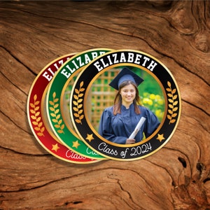 Personalized Photo Graduation 2024 Stickers, Custom Class of 2024 ...