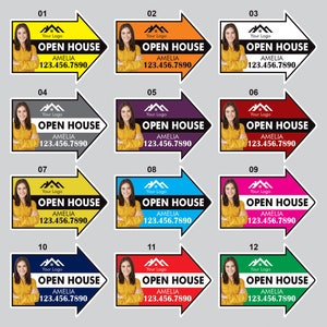 Custom Open House Arrow Yard Sign 18" X 24", 2 Sided Add Your Text ...