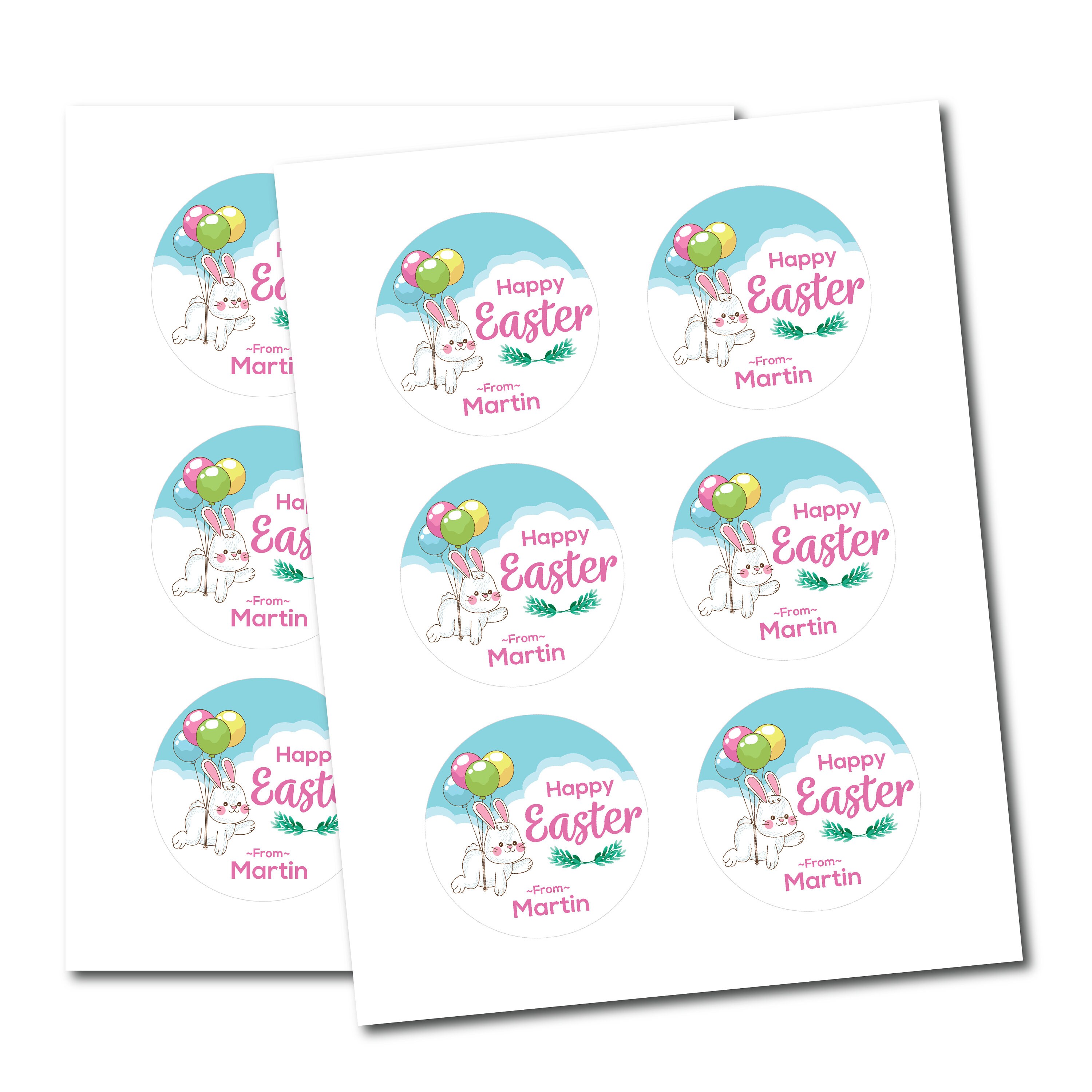 Personalized Easter Stickers Custom Easter Bunny Stickers - Etsy