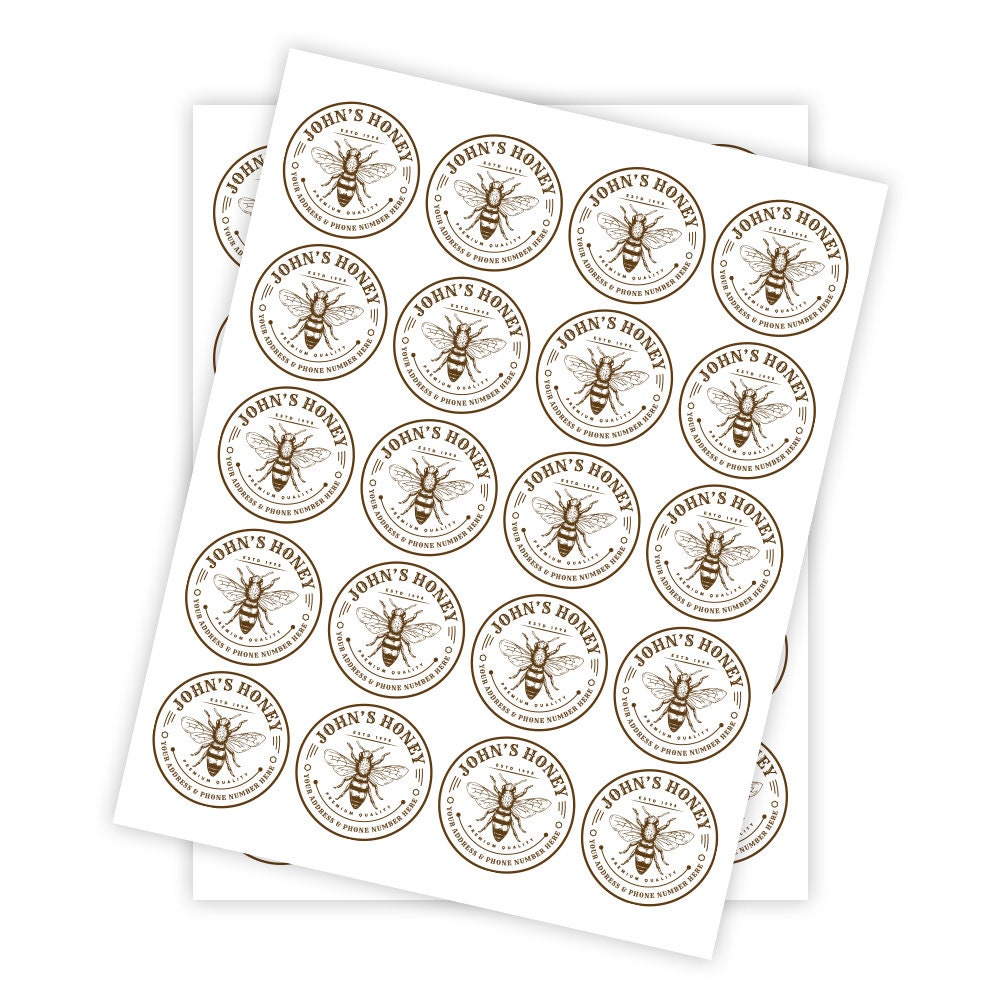 Personalized Honey Stickers, Custom Honey Product Stickers, Business ...
