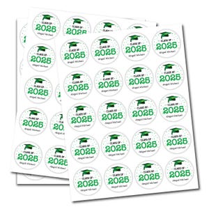 Personalized Graduation 2025 Stickers, Custom Class of 2025 Stickers ...
