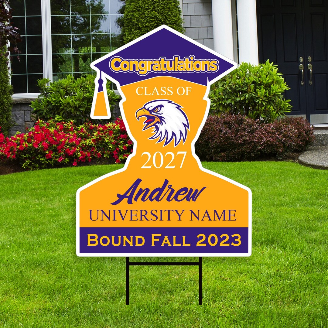 Personalized College Bound Future Yard Sign, College Logo Sign, Custom ...