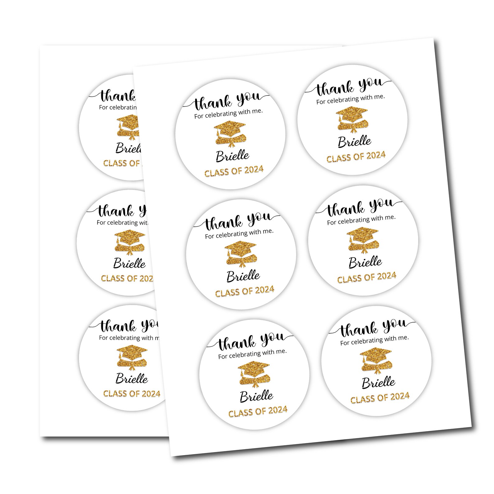 Personalized Graduation 2024 Stickers, Custom Class of 2024 Stickers ...