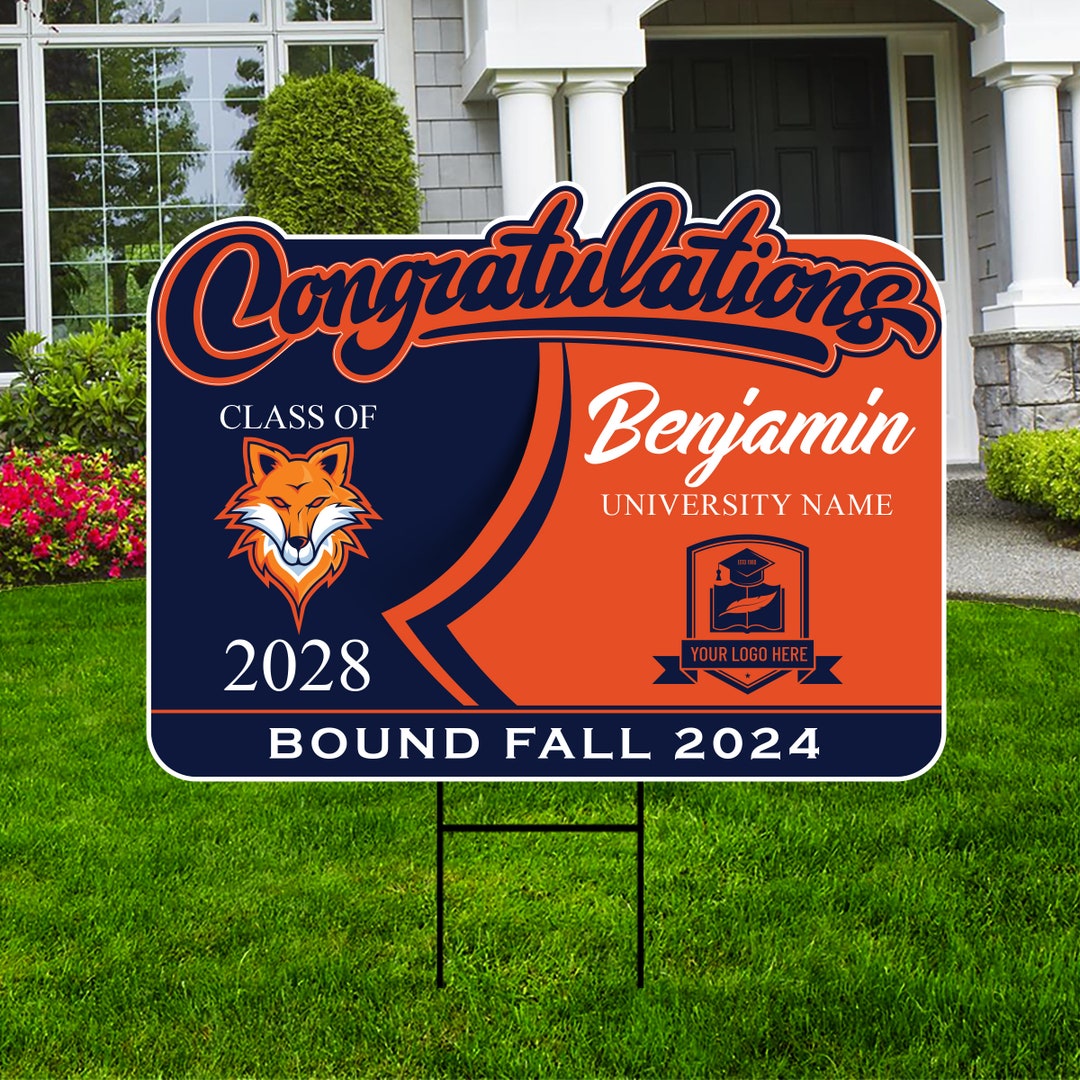 Personalized College Bound Future Yard Sign, College Logo Sign, Custom ...