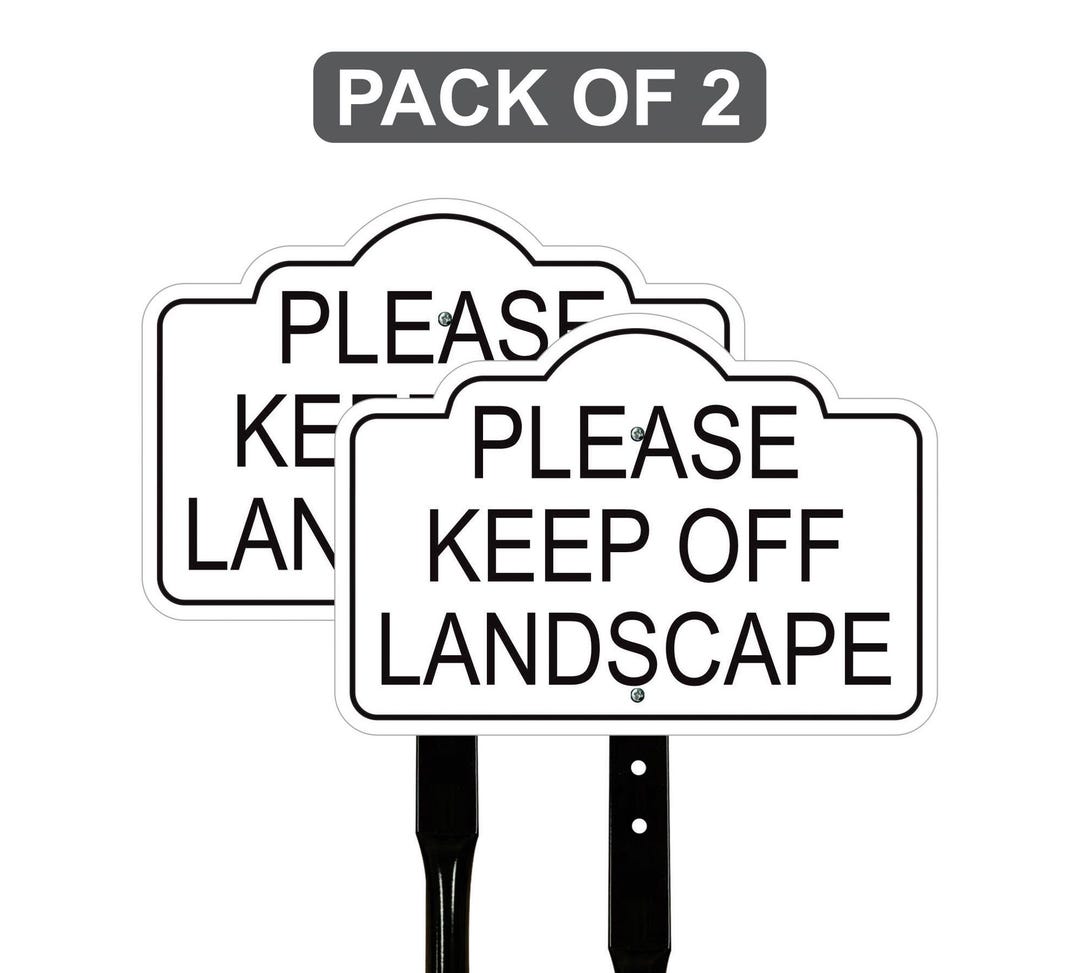 2 Pack Please Keep off Landscape Yard Sign With 16" Stake, Rust-free ...