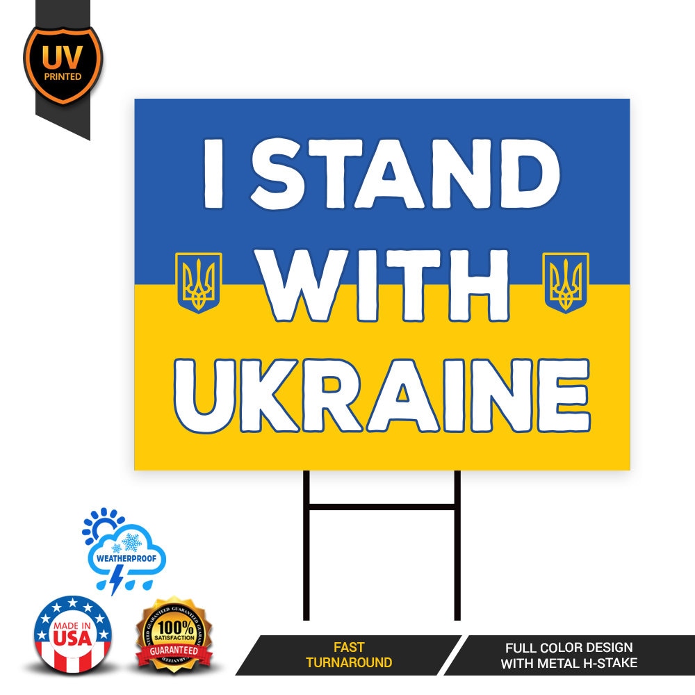 Party Décor Coroplast We Stand With Ukraine Sign Stand With Ukraine ...