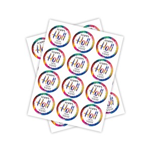 Personalized Happy Holi Stickers, Custom Hindu Spring Stickers, Happy ...