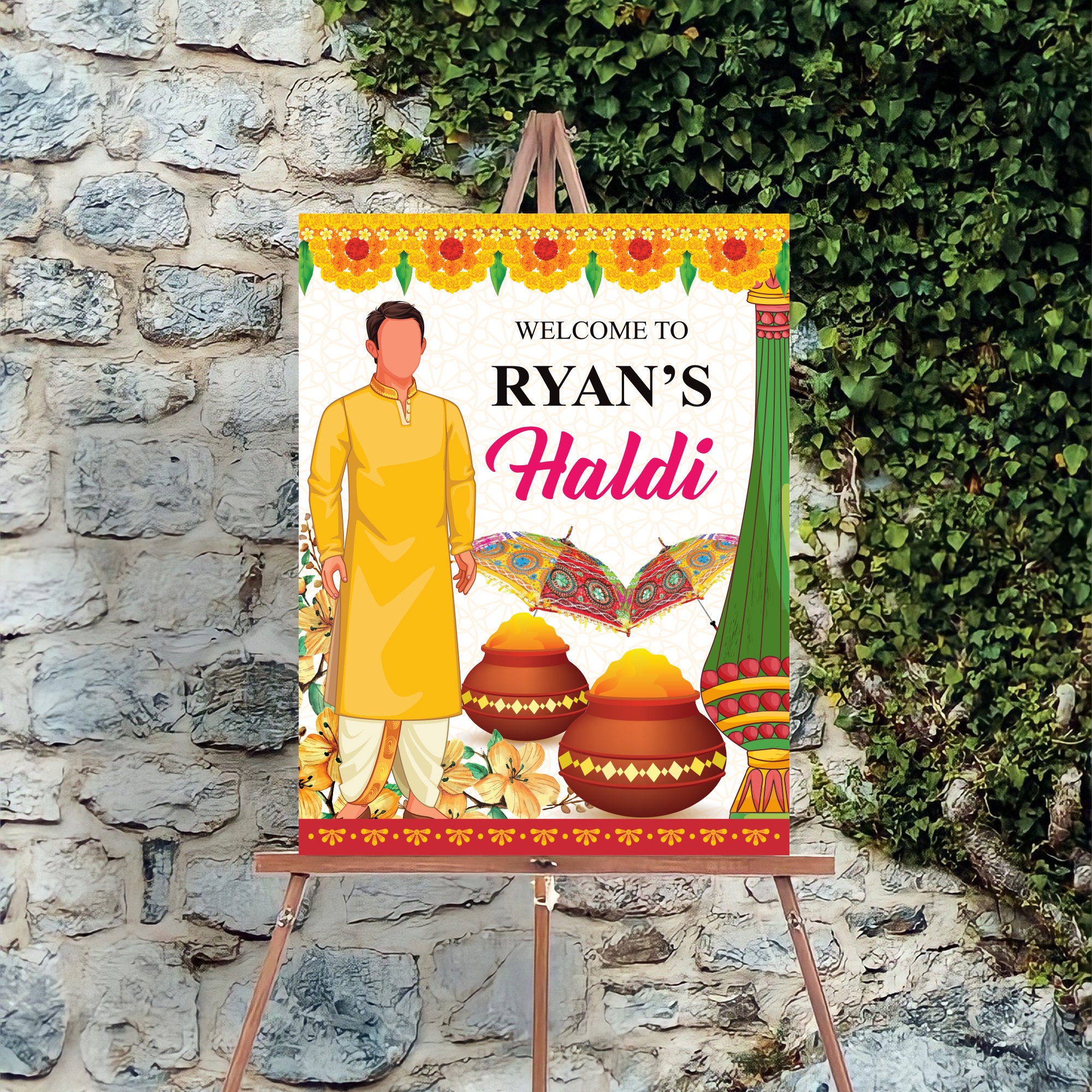 Custom Haldi Mehndi Foam Board Poster Sign, Mehndi Decor Custom ...