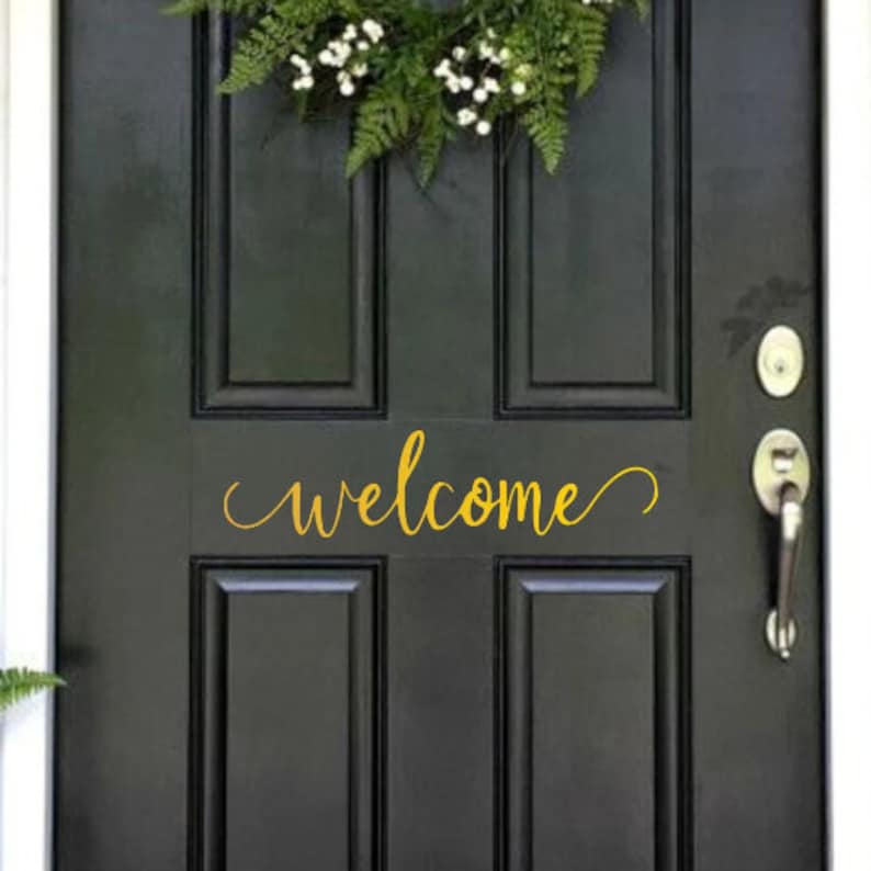 Welcome Door Decal Front Door Welcome Decal Welcome Vinyl - Etsy