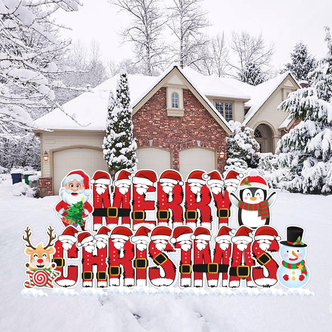 Merry Christmas Yard Sign Letters Christmas Yard Décor for Xmas Party ...