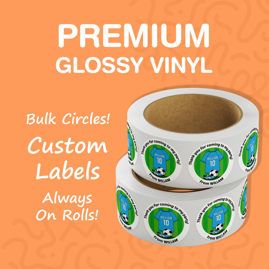 Labels on Roll, Premium Gloss Waterproof Labels, Bulk Custom Sticker ...