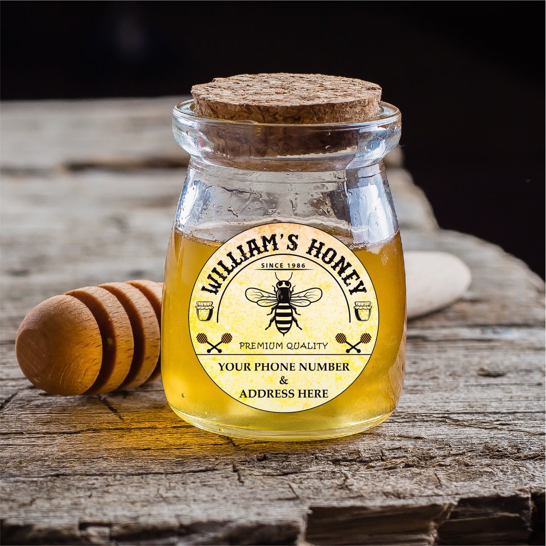 Personalized Honey Stickers, Custom Honey Product Stickers, Business ...