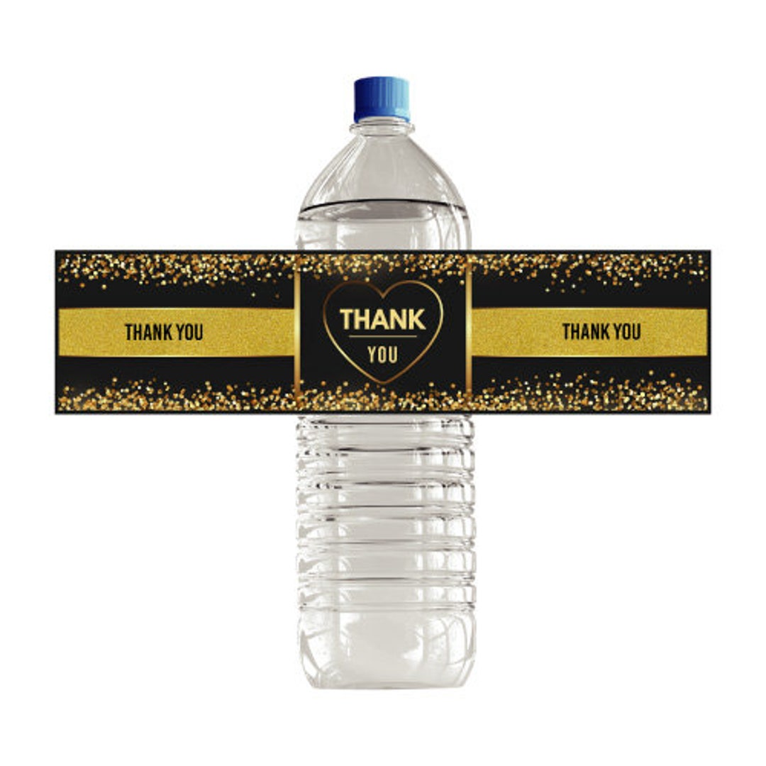 25 Pcs Thank You Water Bottle Labels, Thank You Water Bottle Wraps ...