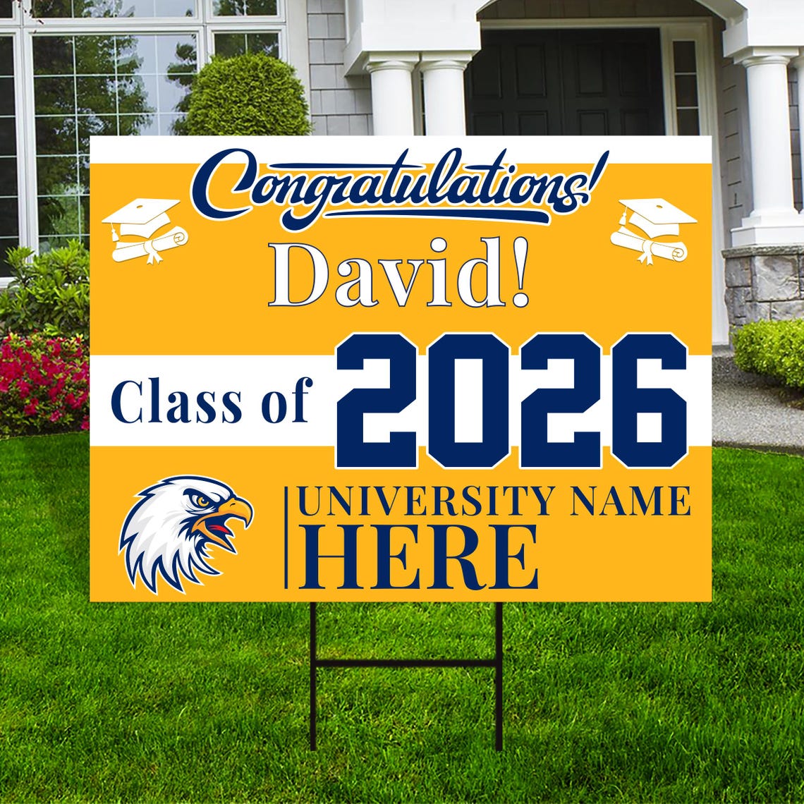 Personalized College Graduation Yard Sign 2026, College Logo Sign ...