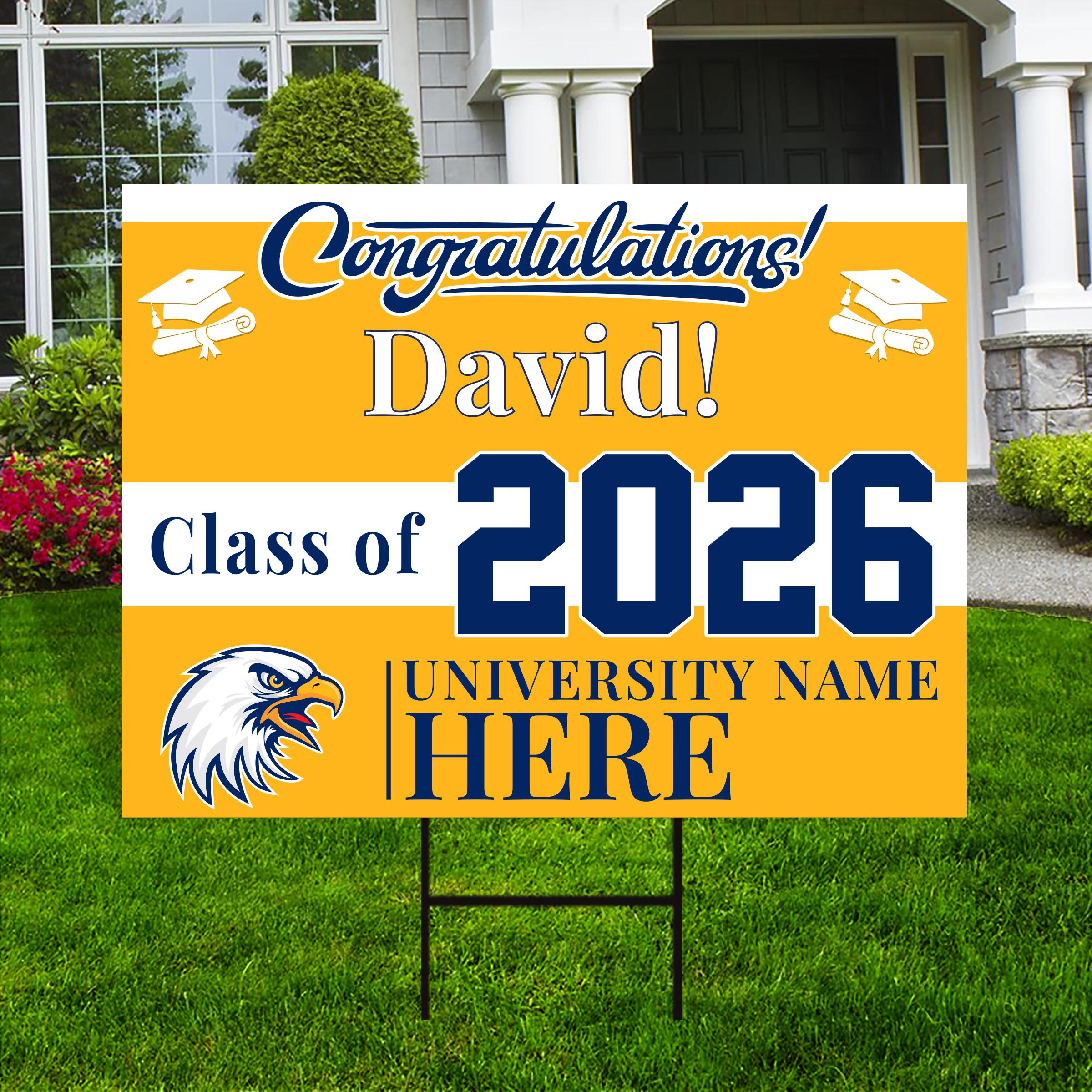 Personalized College Graduation Yard Sign 2026, College Logo Sign ...
