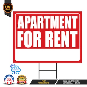Apartment for Rent Yard Sign Personalized, Coroplast Property for Rent ...