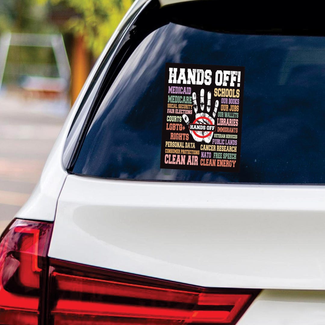 Hands off Protest Vinyl Sticker, Resist Hate Decal, Anti-trump, Resist ...