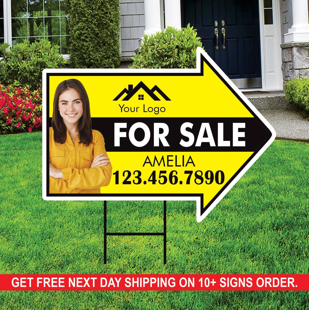 Custom for Sale Arrow Yard Sign 18" X 24", 2 Sided Add Your Text, Logo ...