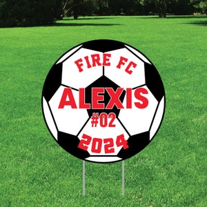 Personalized Soccer Yard Sign Decoration - Custom Team, Name, Number ...