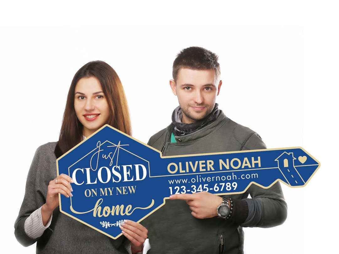 Personalized Real Estate Marketing Key Cutout Sign, Customized Realtor ...