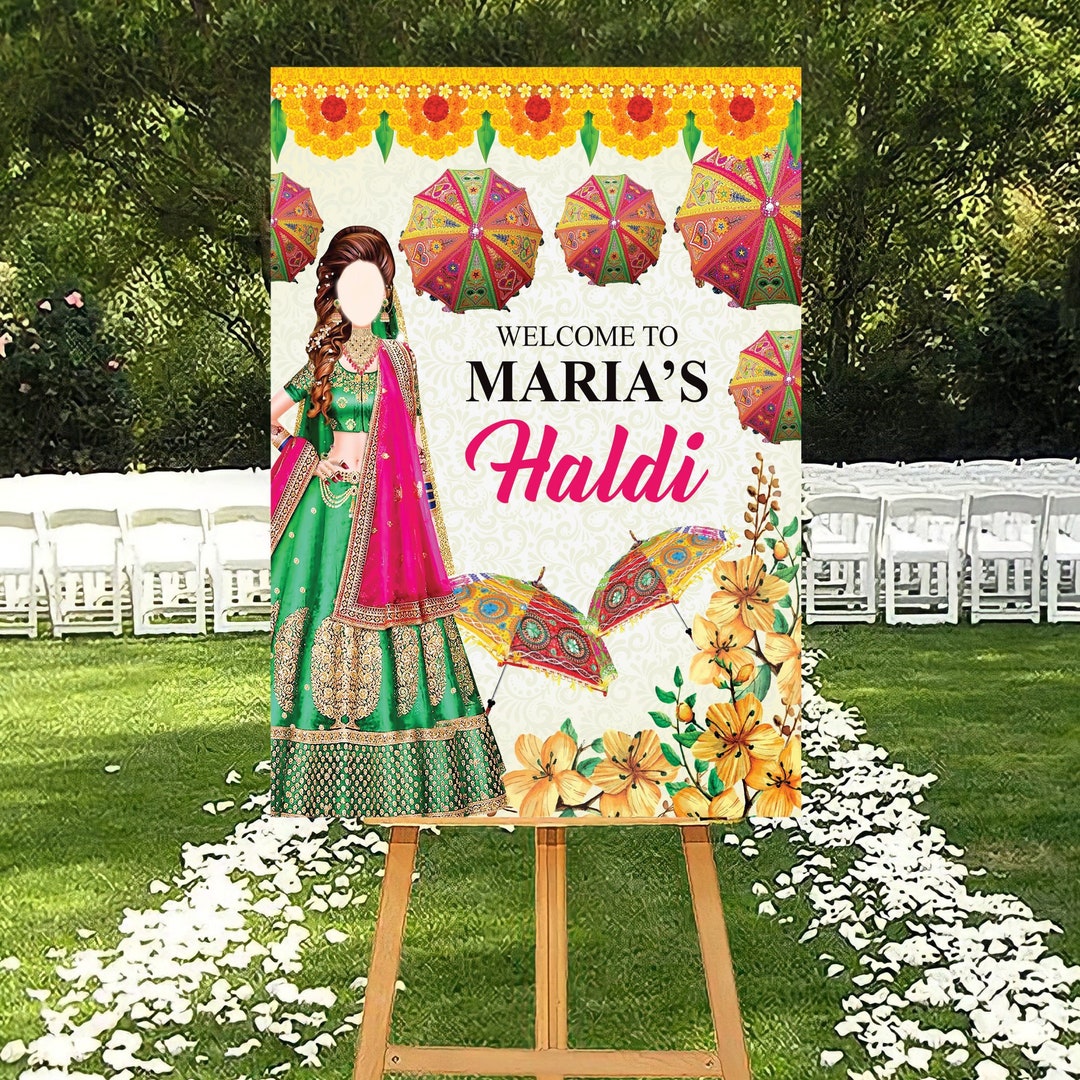 Custom Haldi Mehndi Foam Board Poster Sign, Mehndi Decor Custom ...
