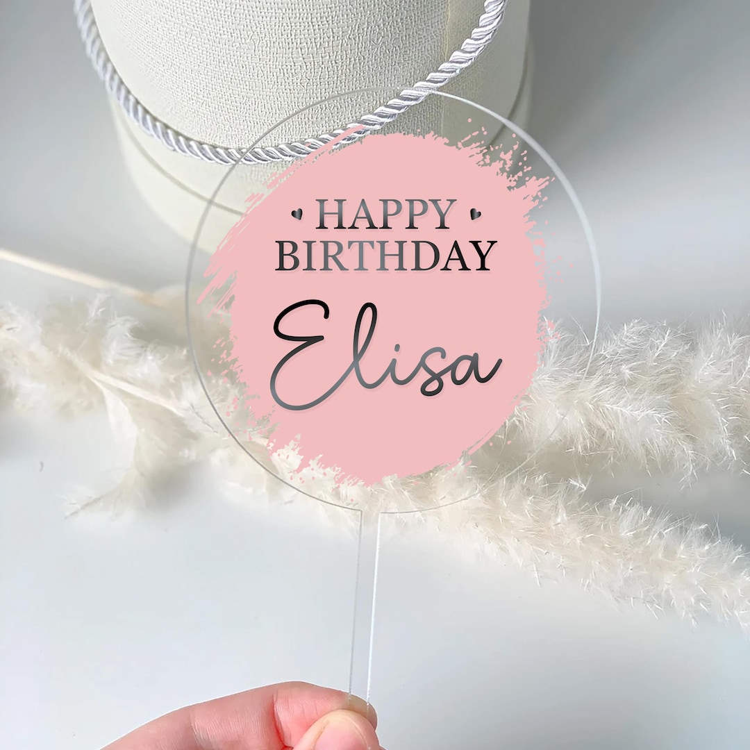 Custom Acrylic Round Cake Topper, 1/8" Thick Clear Circle, Wedding Baby ...
