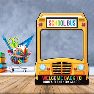 Personalized Selfie Frame, School Bus Photo Selfie Frame, Back to ...