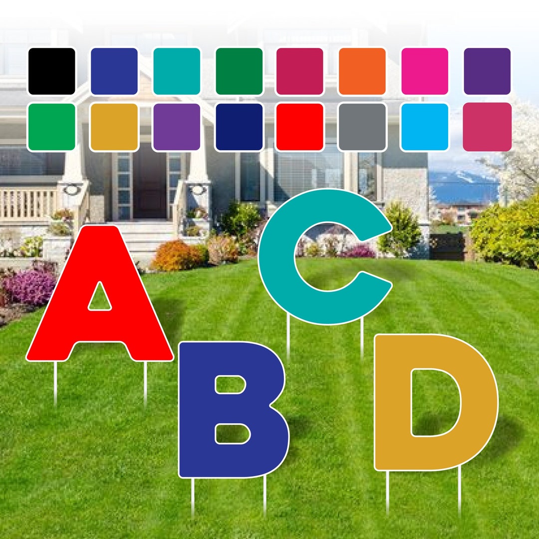 Custom Yard Sign Cutouts, 17" Personalized Yard Letters for Birthday ...