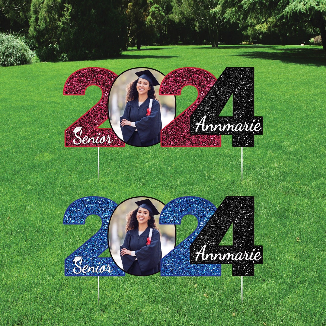 Personalized Graduation Yard Sign With Picture & Name, Custom ...