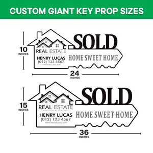 Personalized Real Estate Marketing Key Cutout Sign, Customized Realtor ...
