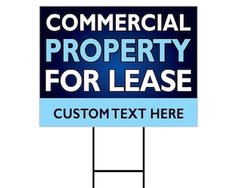 Commercial Property for Lease Yard Sign Personalized 24" X 18" - Custom ...