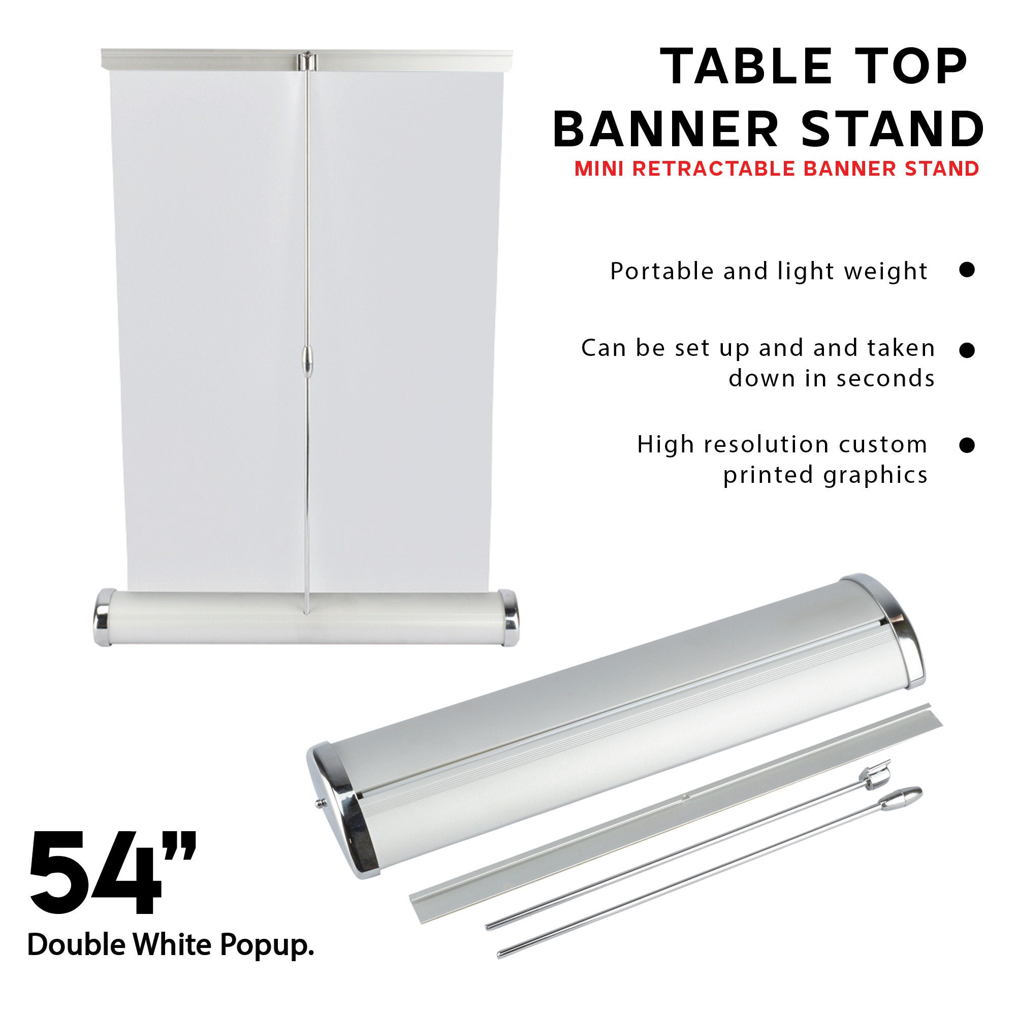 Table Top Banner Stand 11.5"x17.5" Roll up Banner Stand, Custom Mini ...
