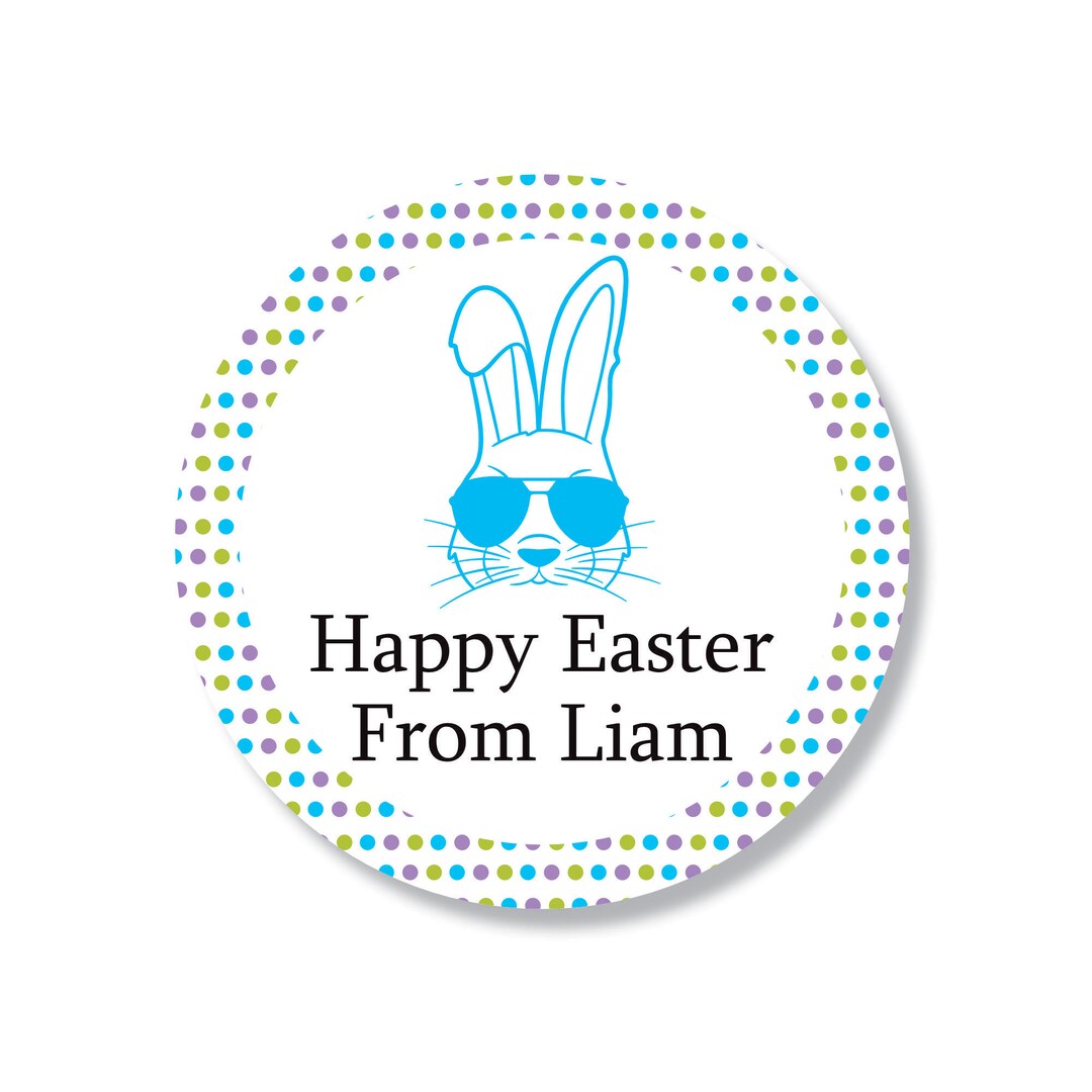 Personalized Happy Easter Stickers, Custom Easter Peeps Stickers, Bunny ...