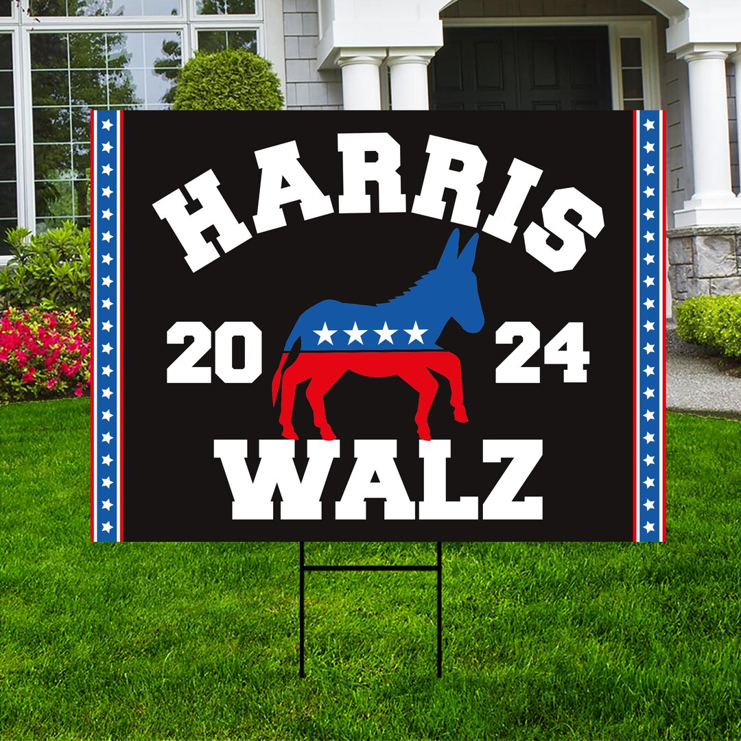 Harris Walz 2024 Obviamente Yard Sign Coroplast Harris For President ...
