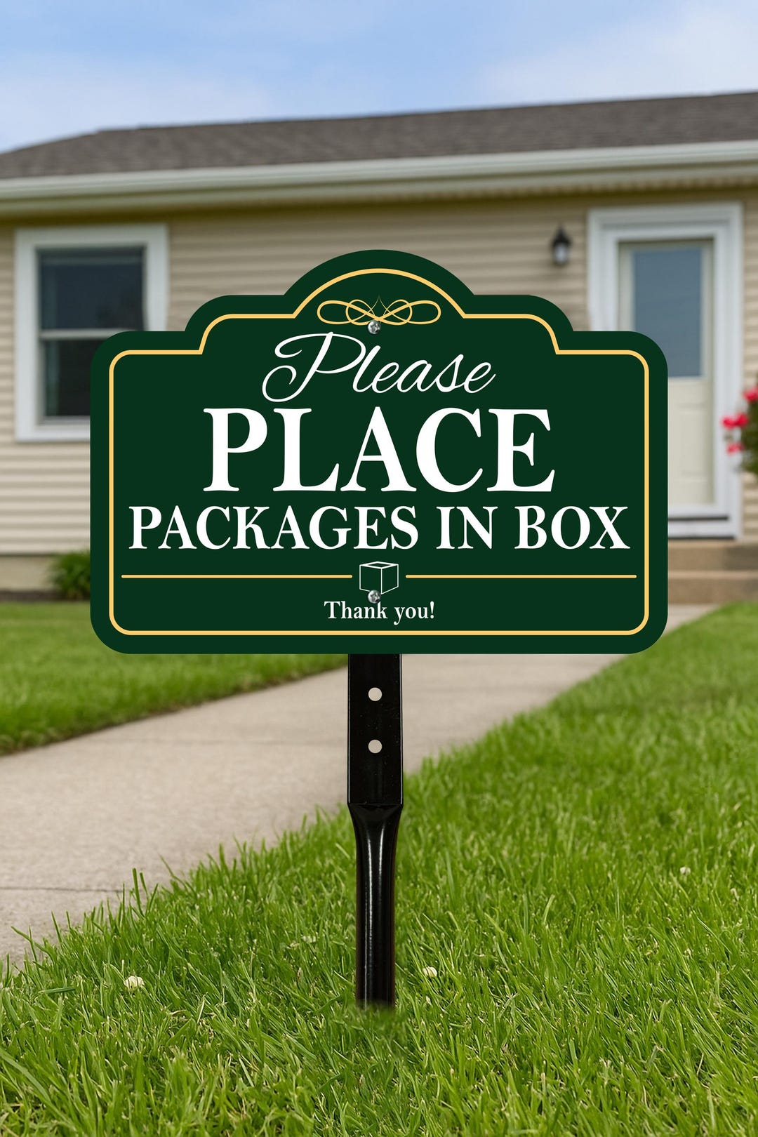 Package Deliveries Yard Sign With 16" Stake, Rust-free Aluminum Please ...