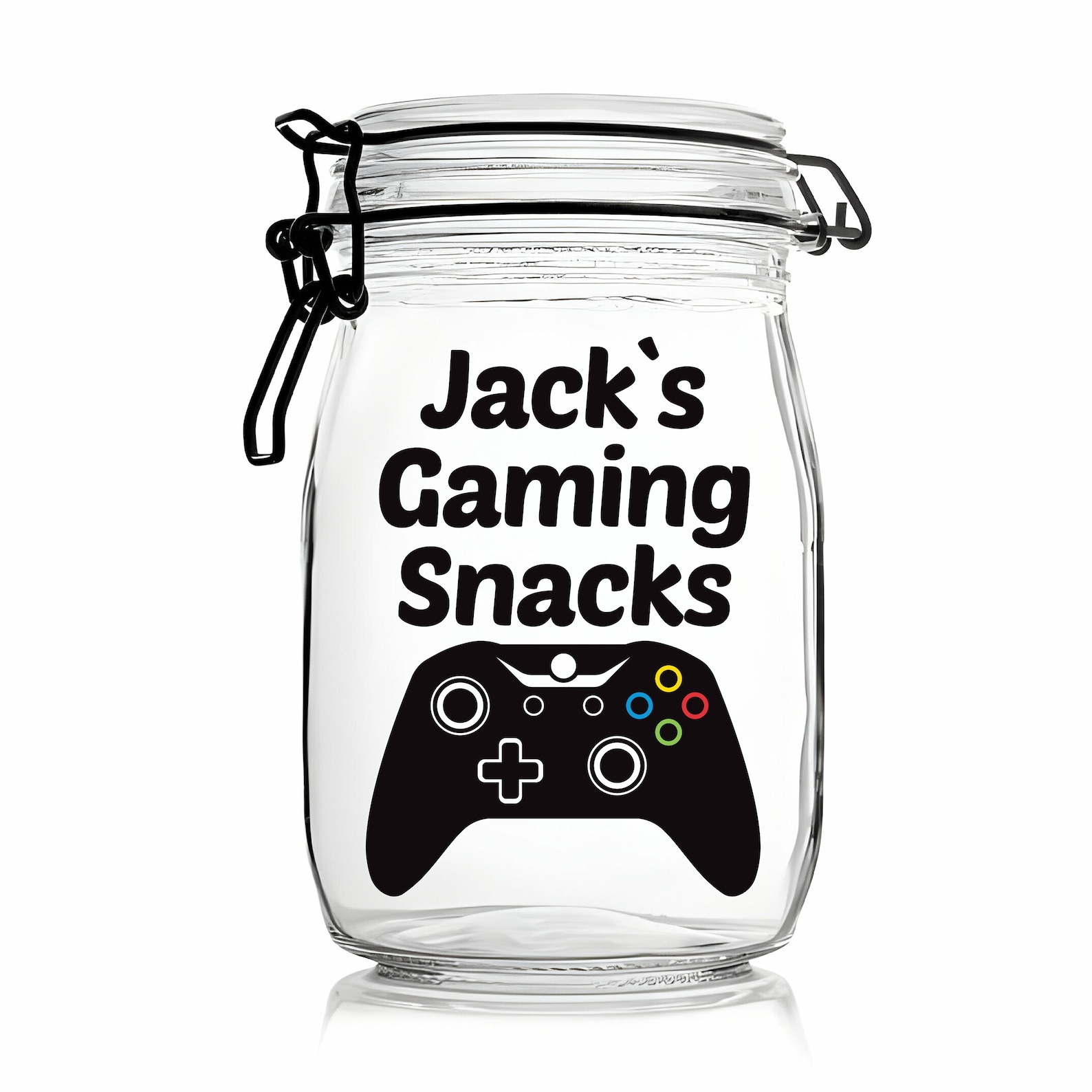 Custom Gaming Snacks Jar Sticker - Personalized Gaming Lover Vinyl ...