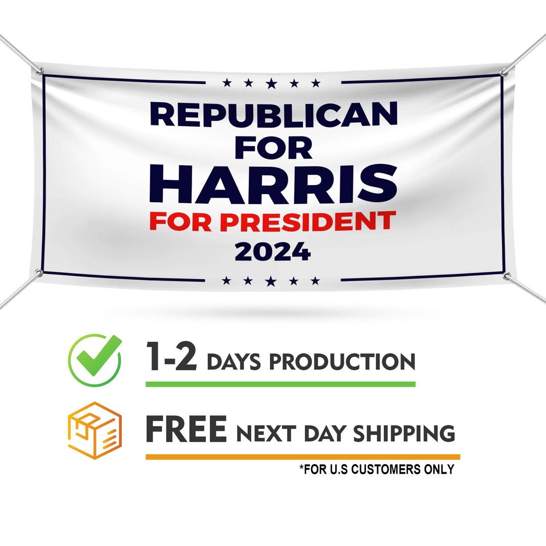 Republican for Harris Banner Sign, 13 Oz Kamala Harris for President ...