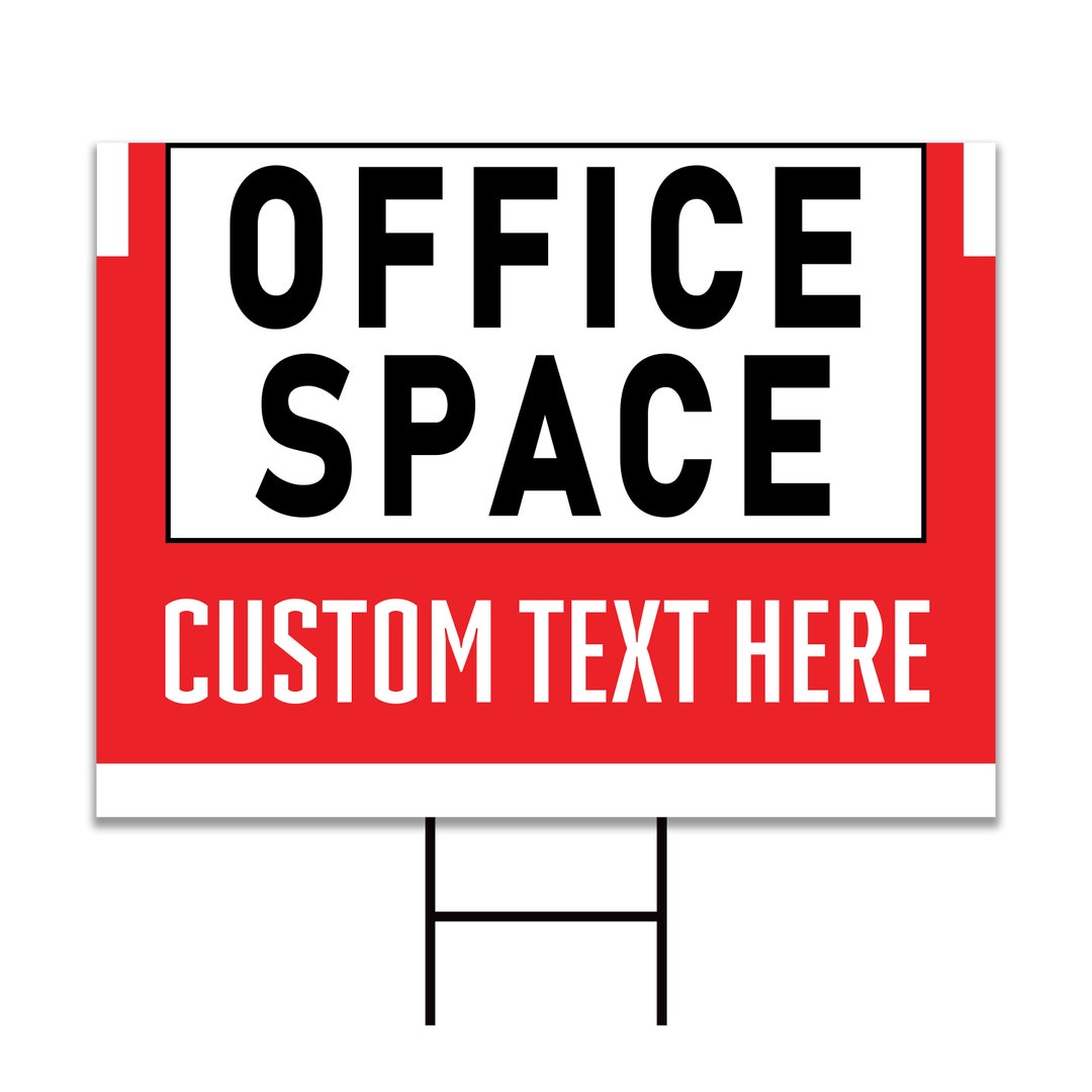 Office Space Available Yard Sign Personalized Coroplast Custom Office ...