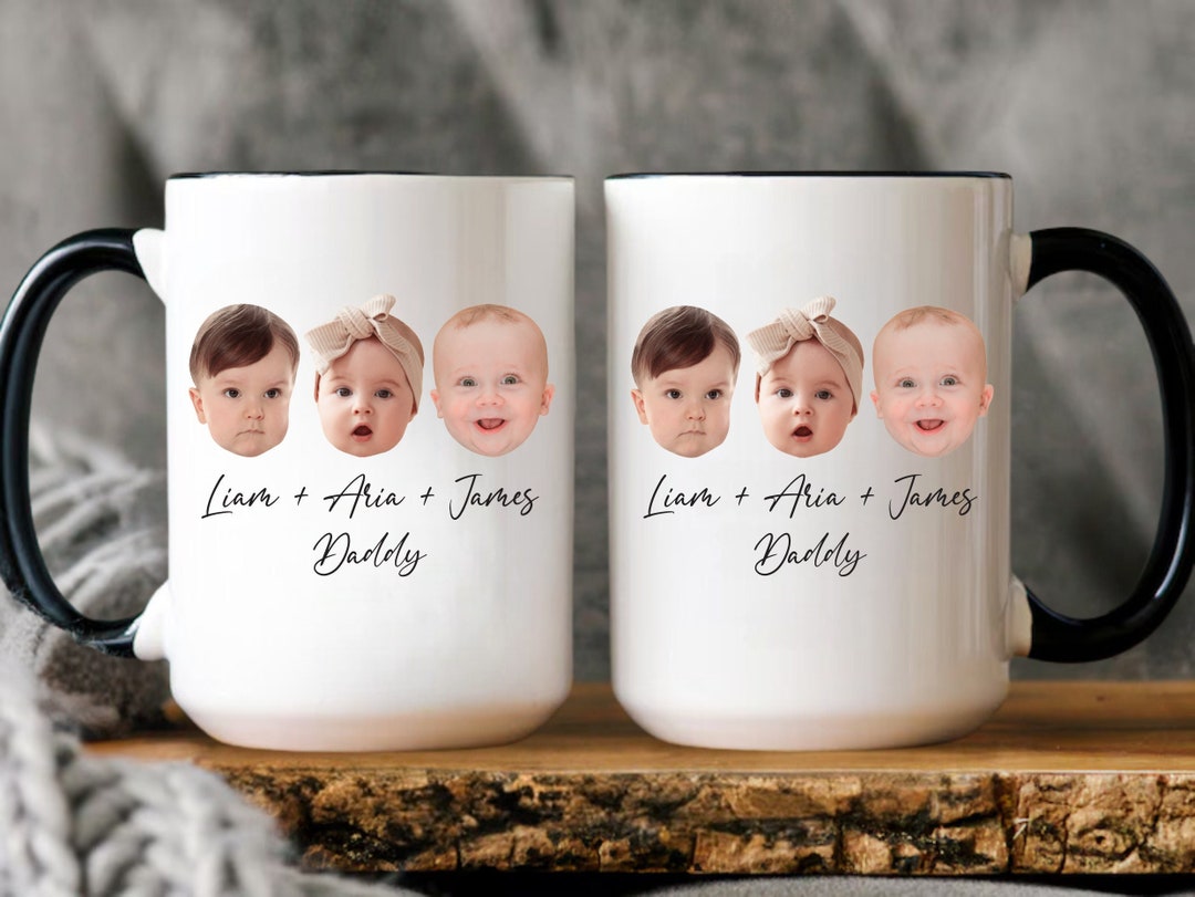Personalized Baby Photo Mug, Custom Baby Face Pattern Mug, Father's Day ...