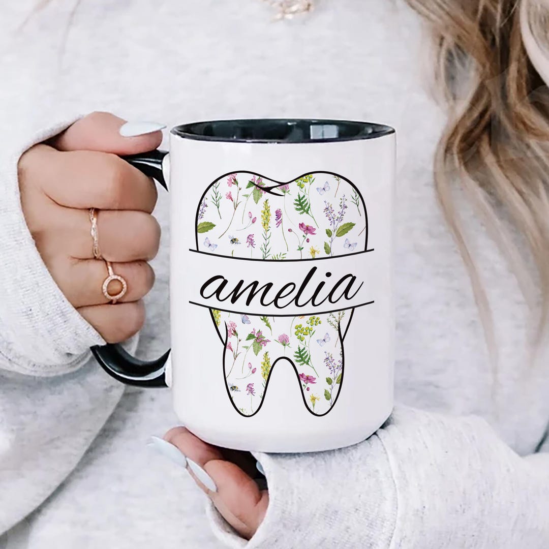 Personalized Dental Coffee Mug, Custom Dental Hygienist Gift, Funny ...