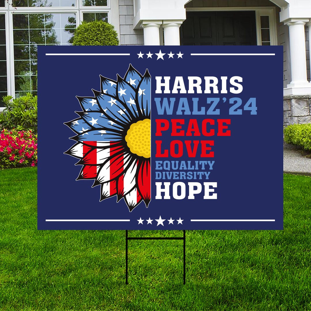 Harris Walz Blue Wave 2024 Yard Sign Coroplast Harris for President ...