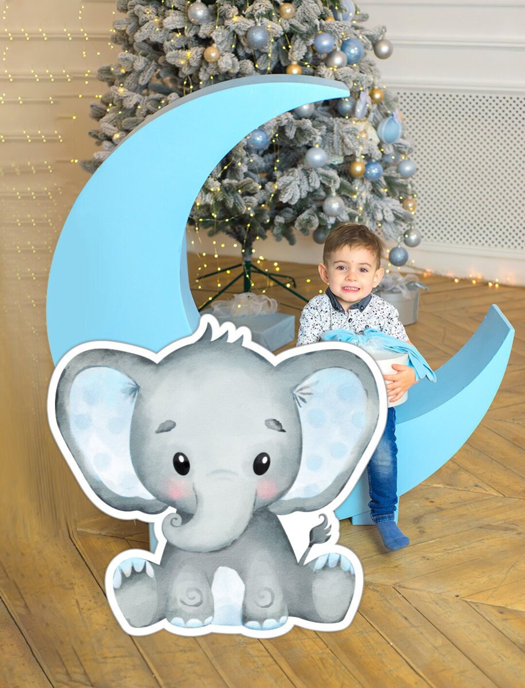 Baby Elephant Party Decorations, Colorful Elephant Cutouts, Yard Signs ...