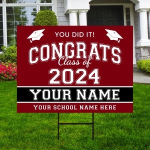Personalized Graduation Senior Yard Sign 2024, Senior Grad Sign, Class ...
