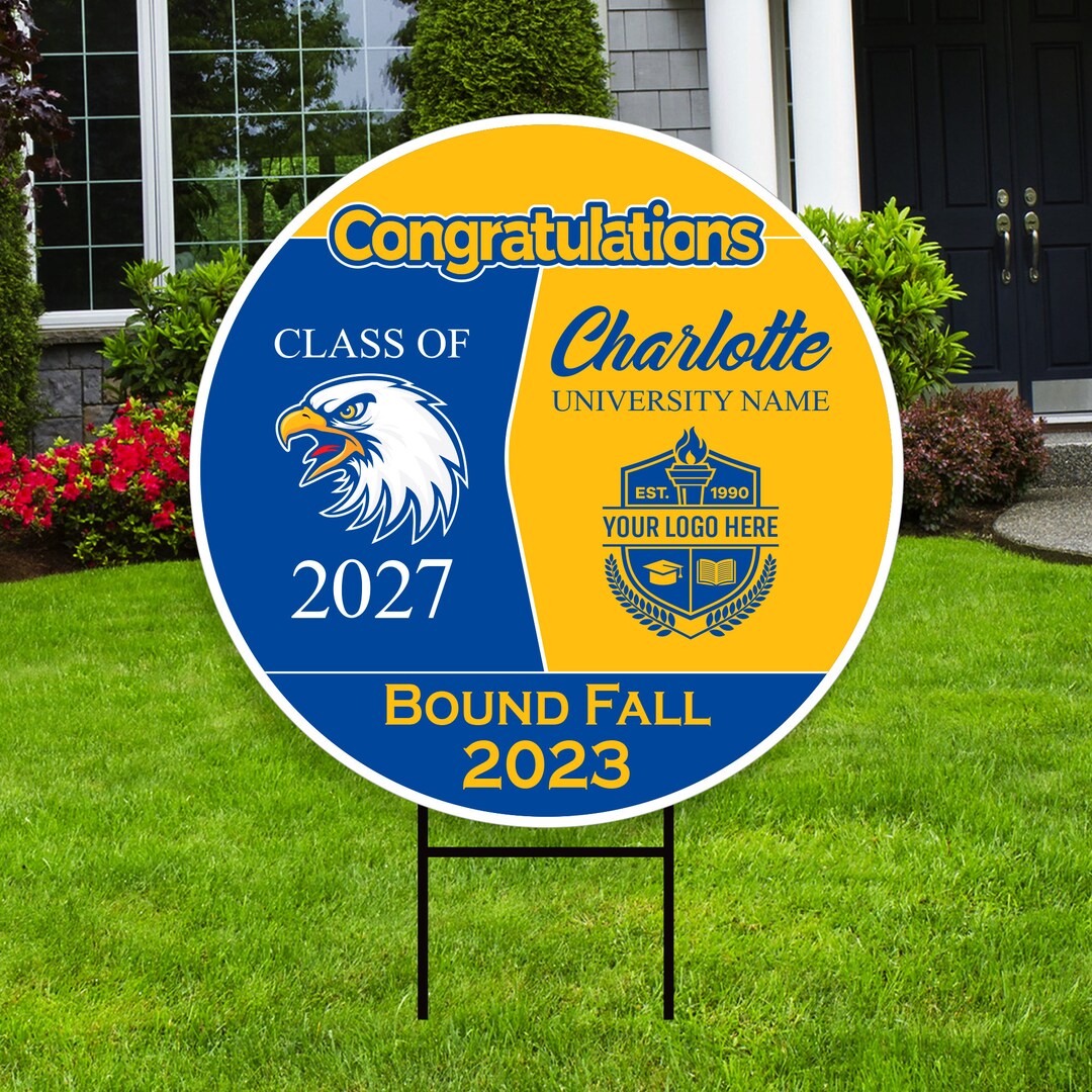 Personalized College Bound Future Yard Sign, College Logo Sign, Custom ...