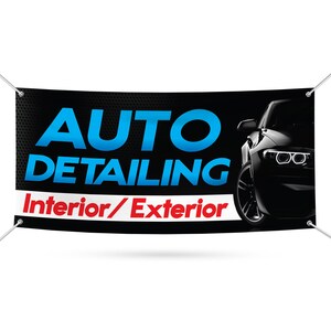 Auto Detailing Banner Sign - 13 Oz Heavy Duty Waterproof Auto Detailing ...
