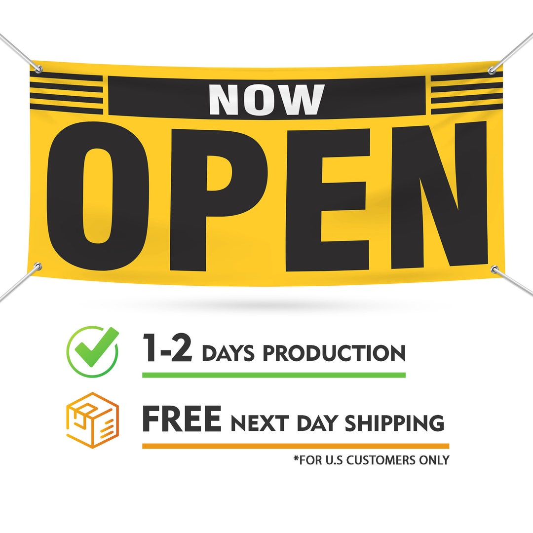 Now Open Banner Sign 13 Oz Heavy Duty Waterproof Now Open Vinyl Banner ...